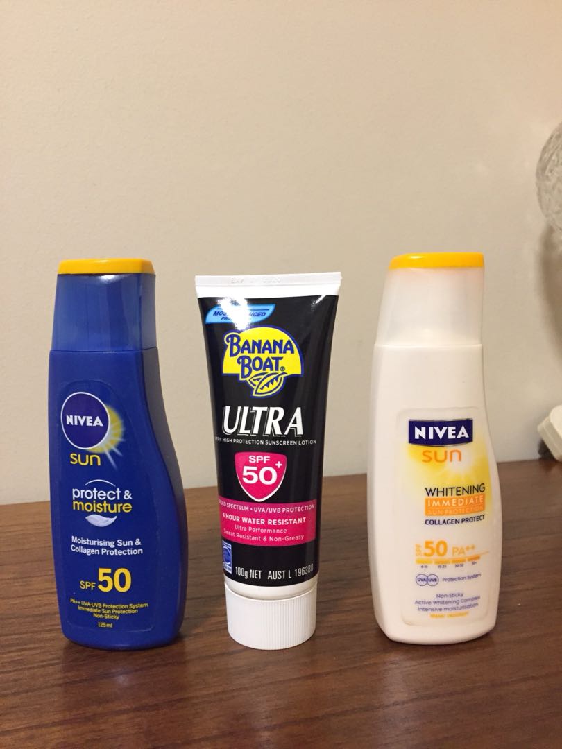 SPF50 Sunscreens NIVEA, Banana boat, Beauty & Personal Care, Face, Face ...
