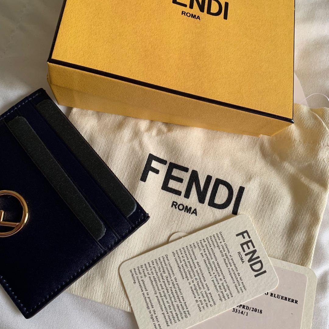 Fendi Card Holder in Blueberry, Luxury, Bags & Wallets on Carousell