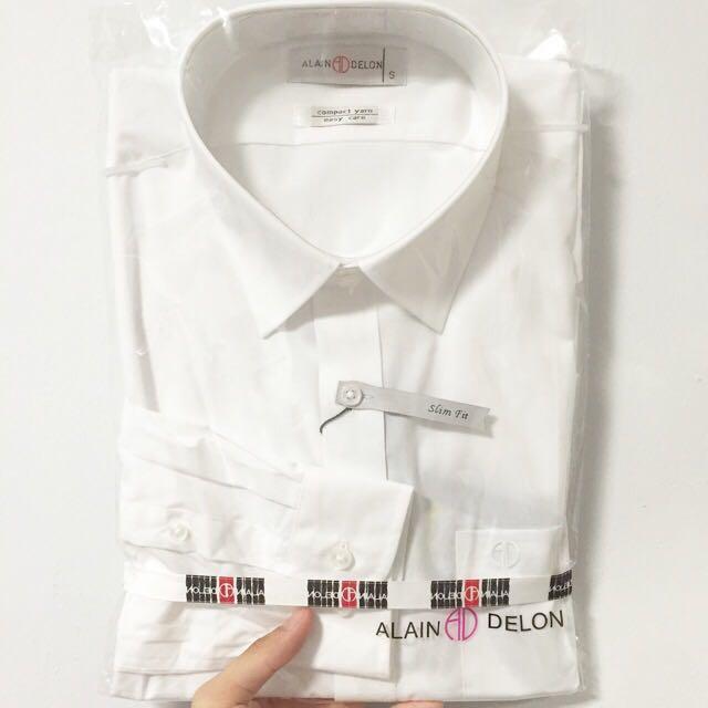 ALAIN DELON Long Sleeve Shirt (White), Men's Fashion, Tops & Sets ...