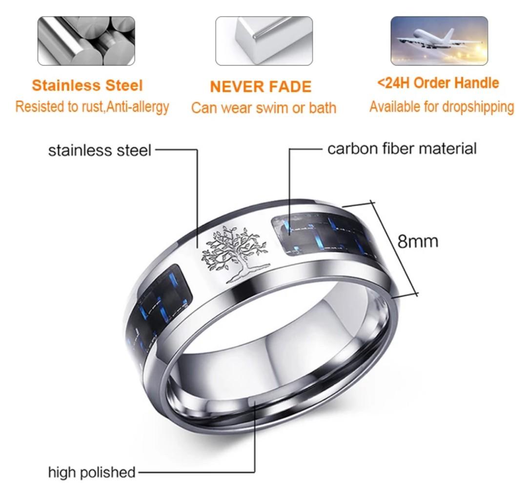 Custom Engrave Word or Symbol Stainless Anti Rust Ring | Promise Ring ...