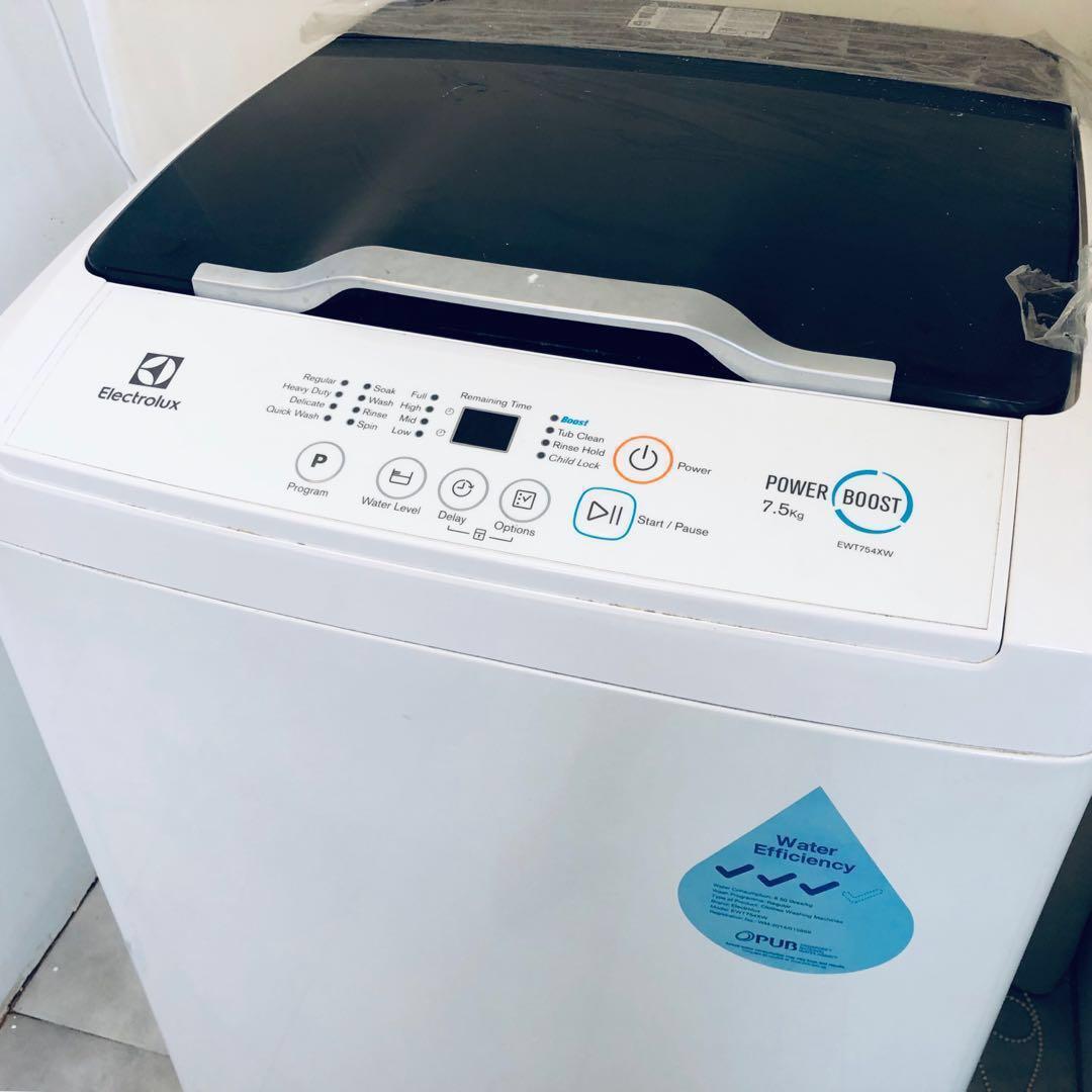 Electrolux Top Load Washer 7.5kg EWT754XW-WHITE, TV & Home Appliances ...
