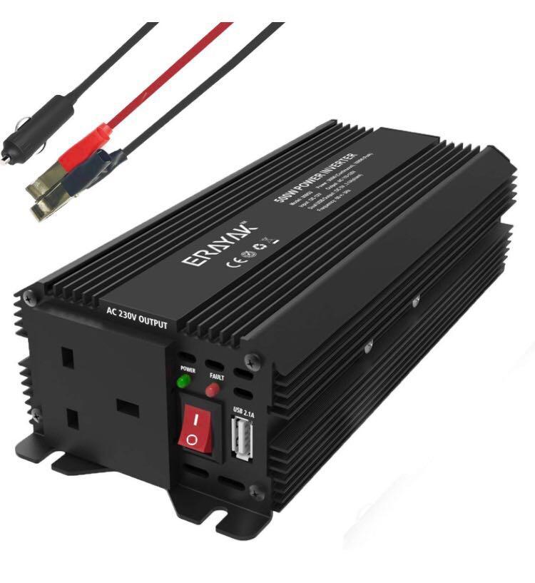 ERAYAK 500W Power Inverter TUV Certified, DC12V to 230V/240V AC Peak ...