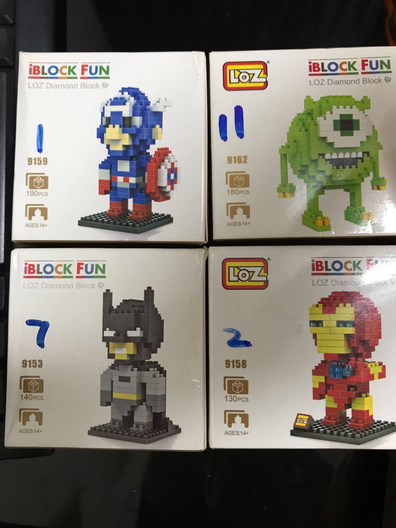 Nano blocks - Captain America, Batman, Ironman, Mike Wazowski, Hobbies ...