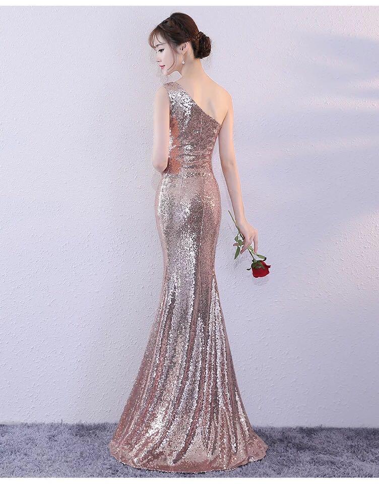 Sequin Mermaid Toga Dress in Gold, Women's Fashion, Dresses & Sets, Evening dresses & gowns on ...