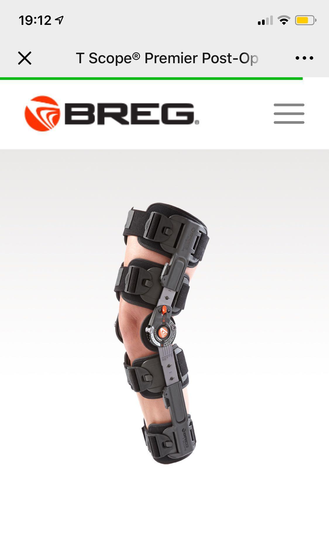 t scope premier post-op knee brace, Everything Else, Others on Carousell