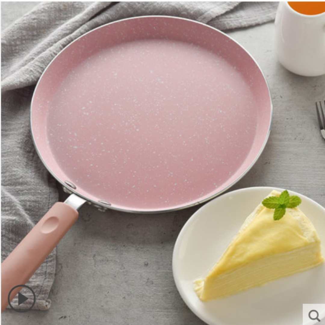 6" Mille crepe pan pancake pan flat-bottom pink frying pan, Furniture ...