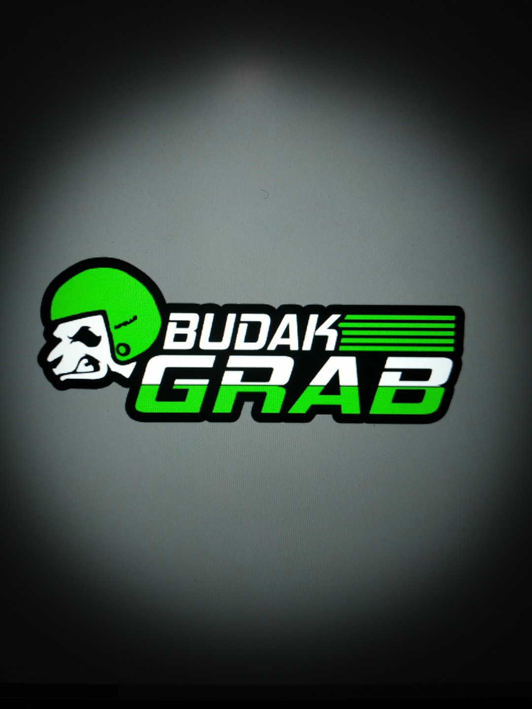 Budak Grab Green White Black Vinyl Sticker Decal. Motorcycle / Helmet ...