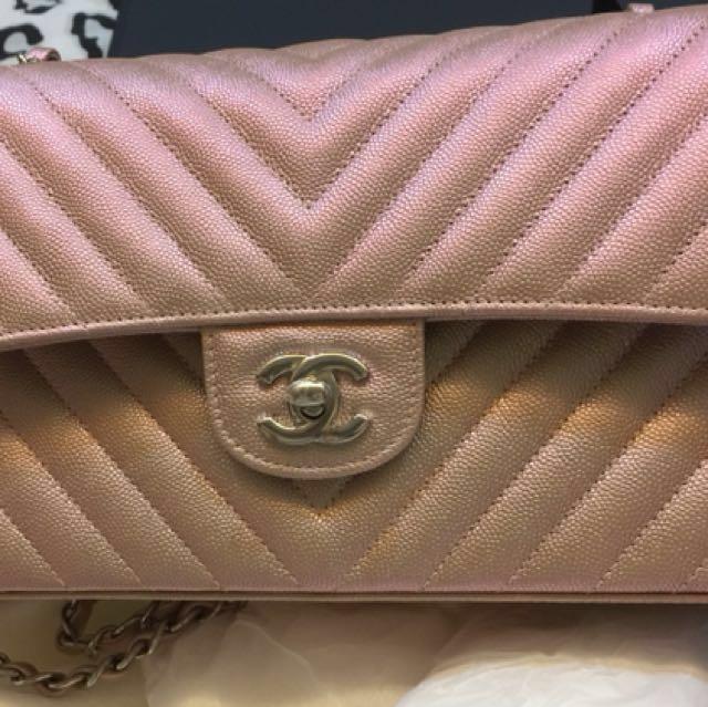 Chanel rose gold medium flap, Luxury, Bags & Wallets on Carousell