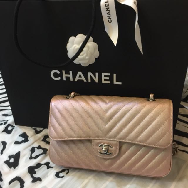 Chanel rose gold medium flap, Luxury, Bags & Wallets on Carousell