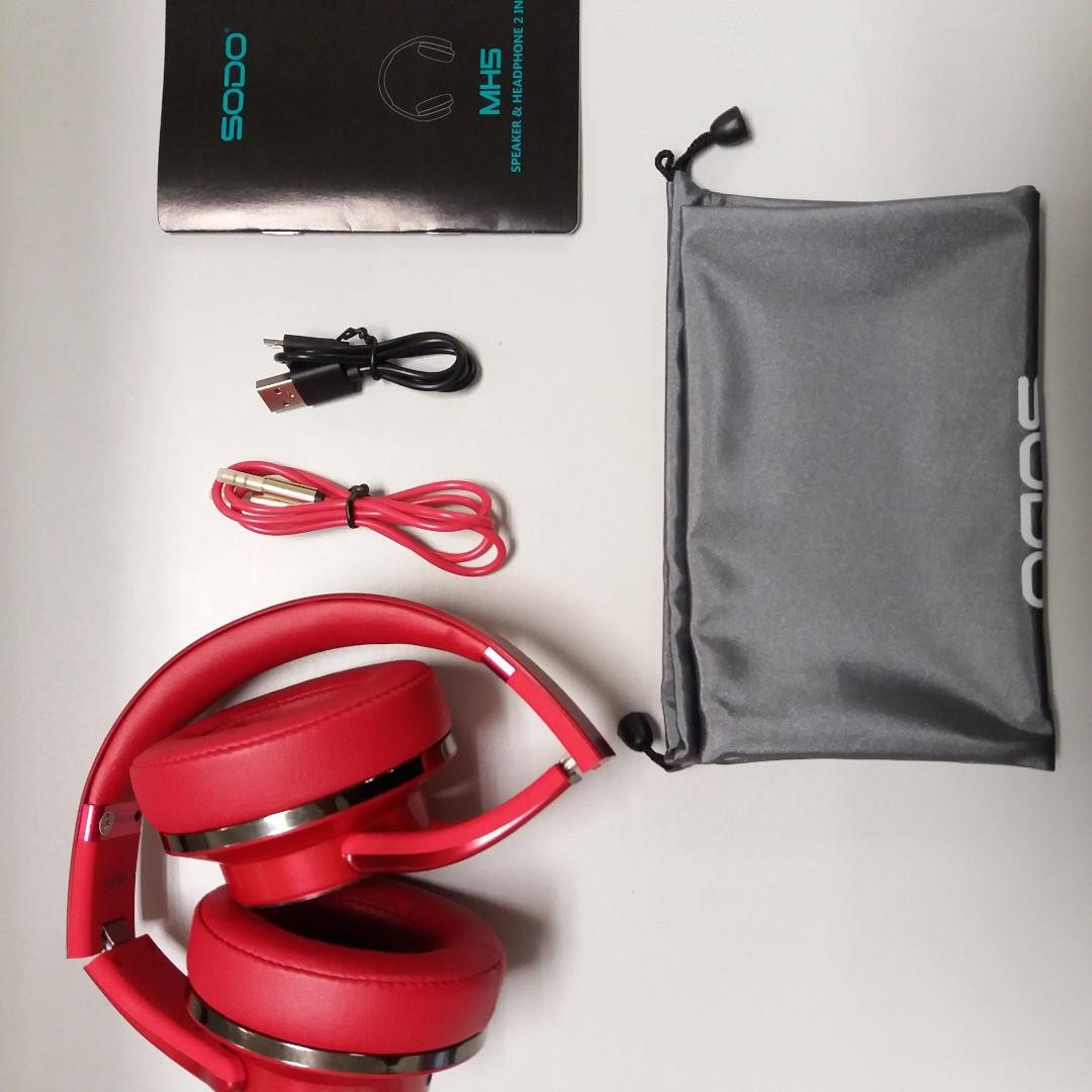 Headphone SODO MH5 (red), Audio, Headphones & Headsets on Carousell