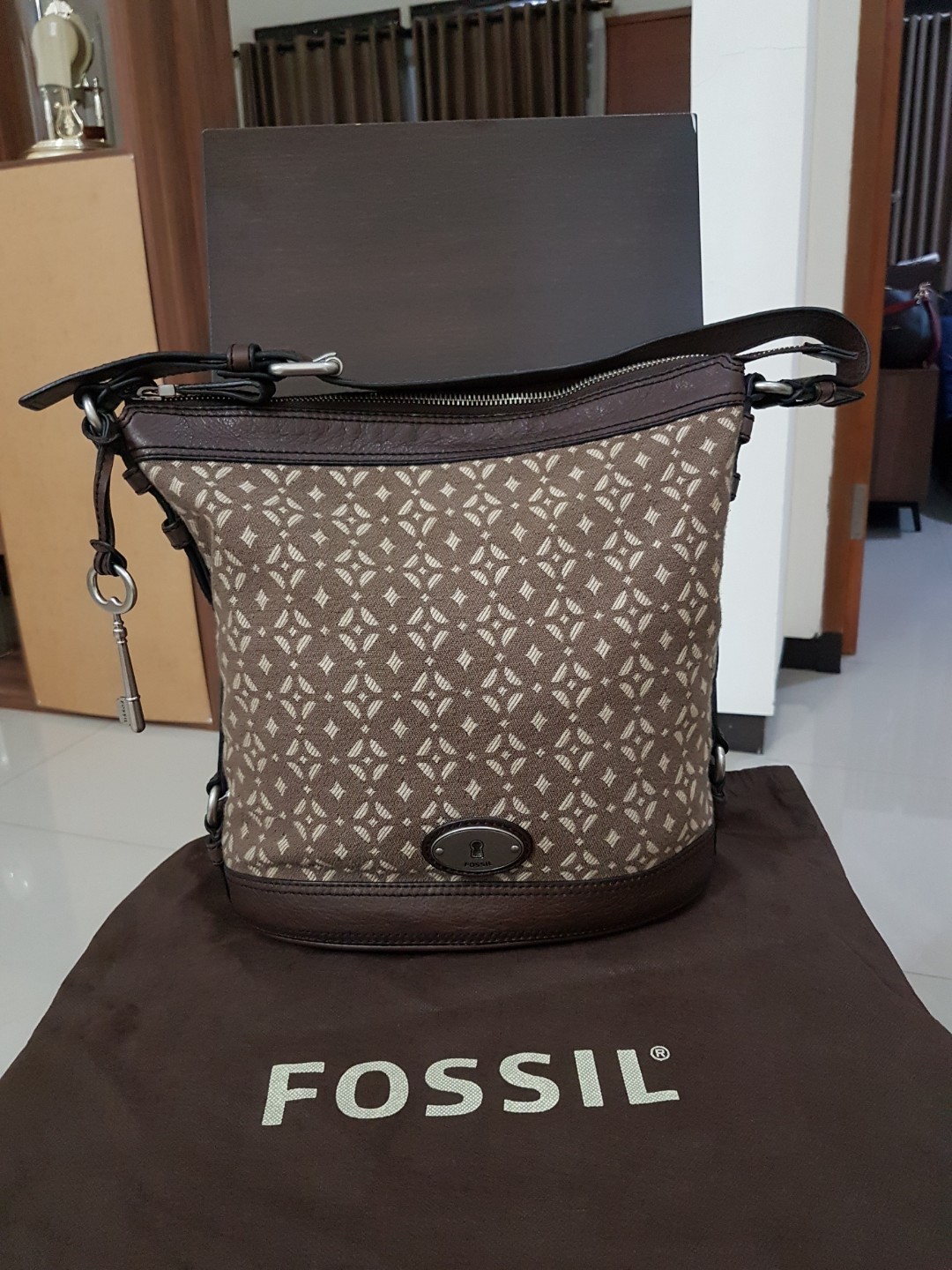 JUAL TAS FOSSIL ORI JADUL MIX KULIT DAN KANVAS, Barang Mewah, Tas ...