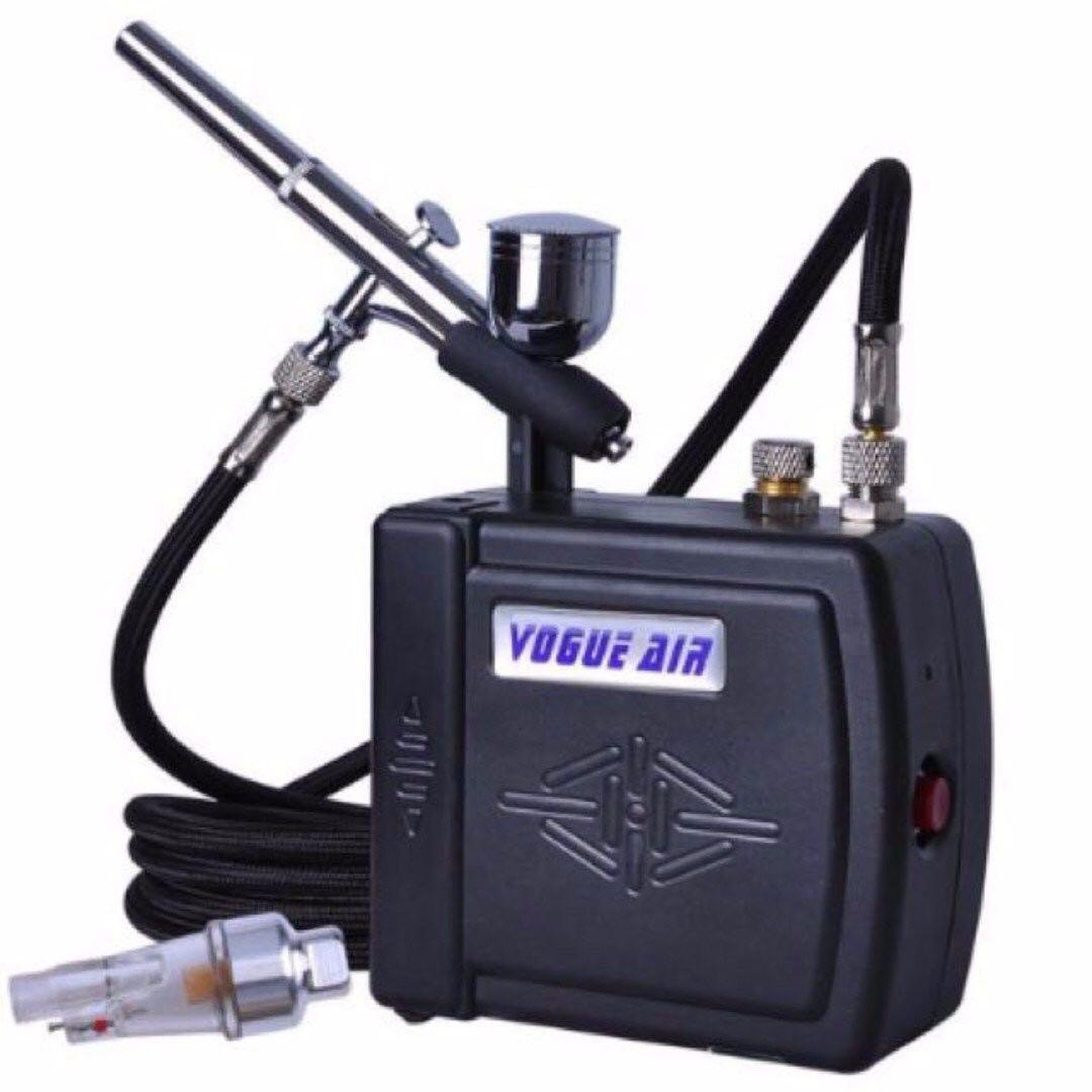 New Mini Air Compressor Vougue Air Set w/ 0.3 Double Action Airbrush ...