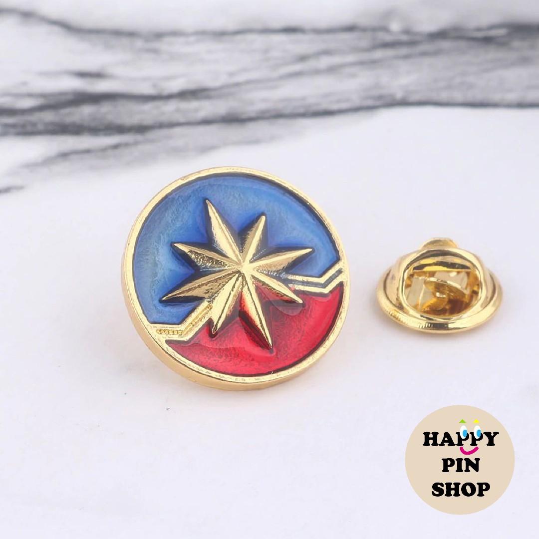 Captain Marvel Logo Enamel Pin (Superhero), Hobbies & Toys, Stationery ...