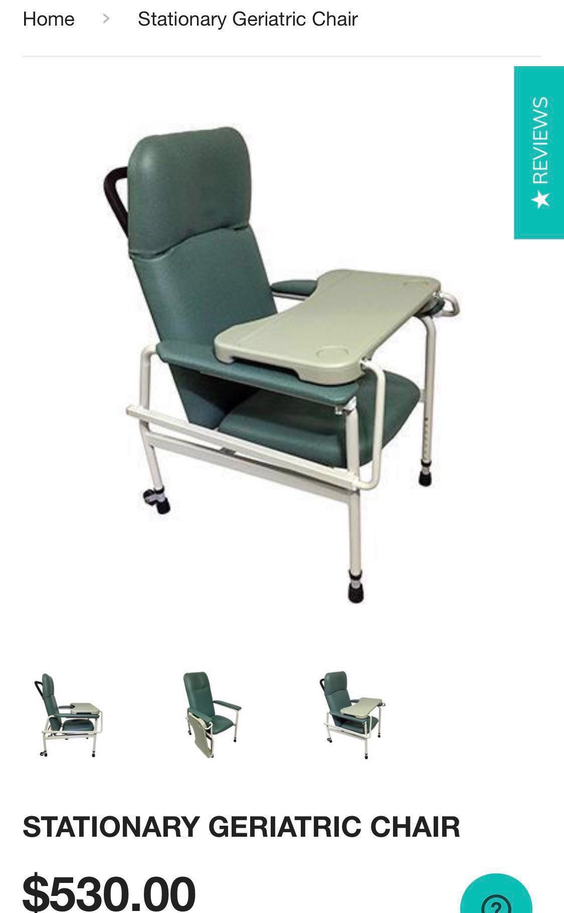Height Adjustable Geriatric Chair with Tray, Health & Nutrition ...