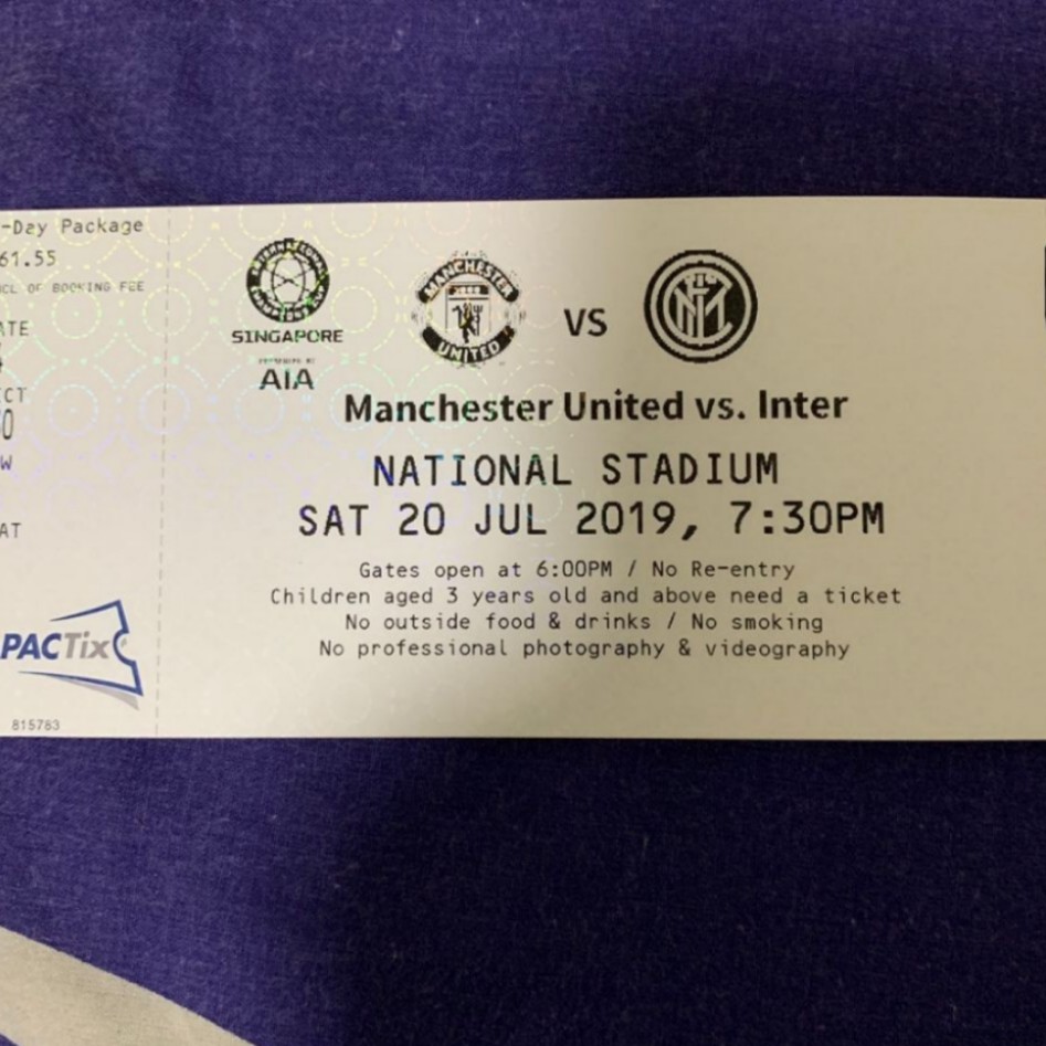 Icc Man utd ticket, Tickets & Vouchers, Local Attractions & Transport ...