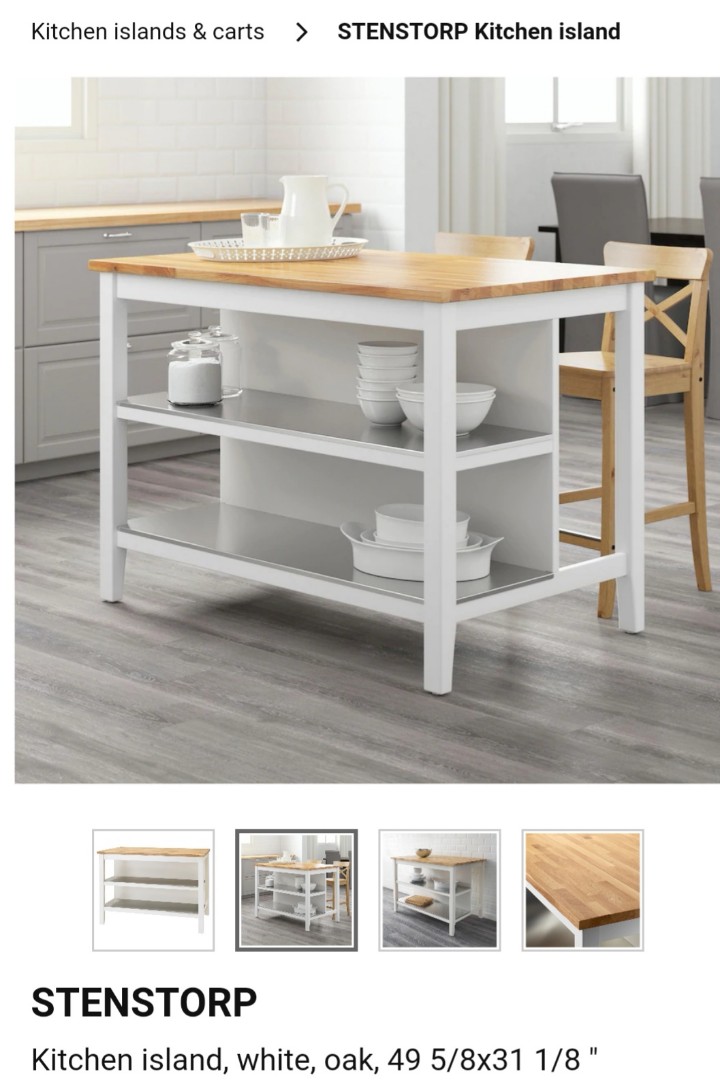 IKEA Kitchen Island (Stenstorp), Furniture & Home Living, Bathroom ...