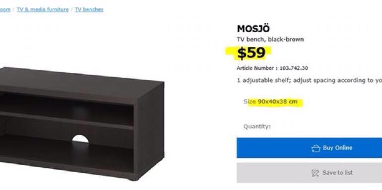 IKEA Mosjo TV Bench, Furniture & Home Living, Furniture, TV Consoles on ...