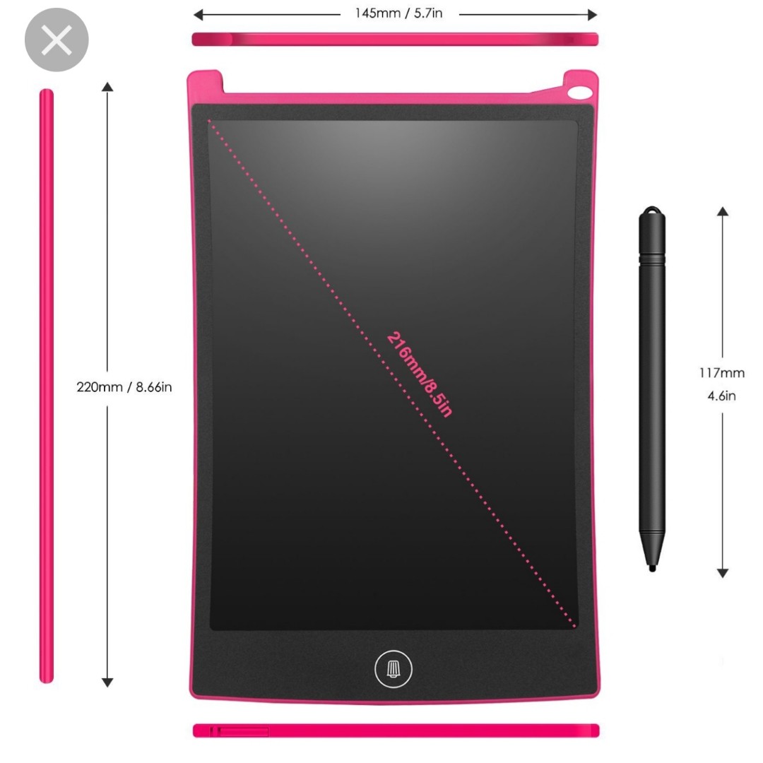 Pink 8.5 inch LCD writing tablet, return birthday day gift idea ...
