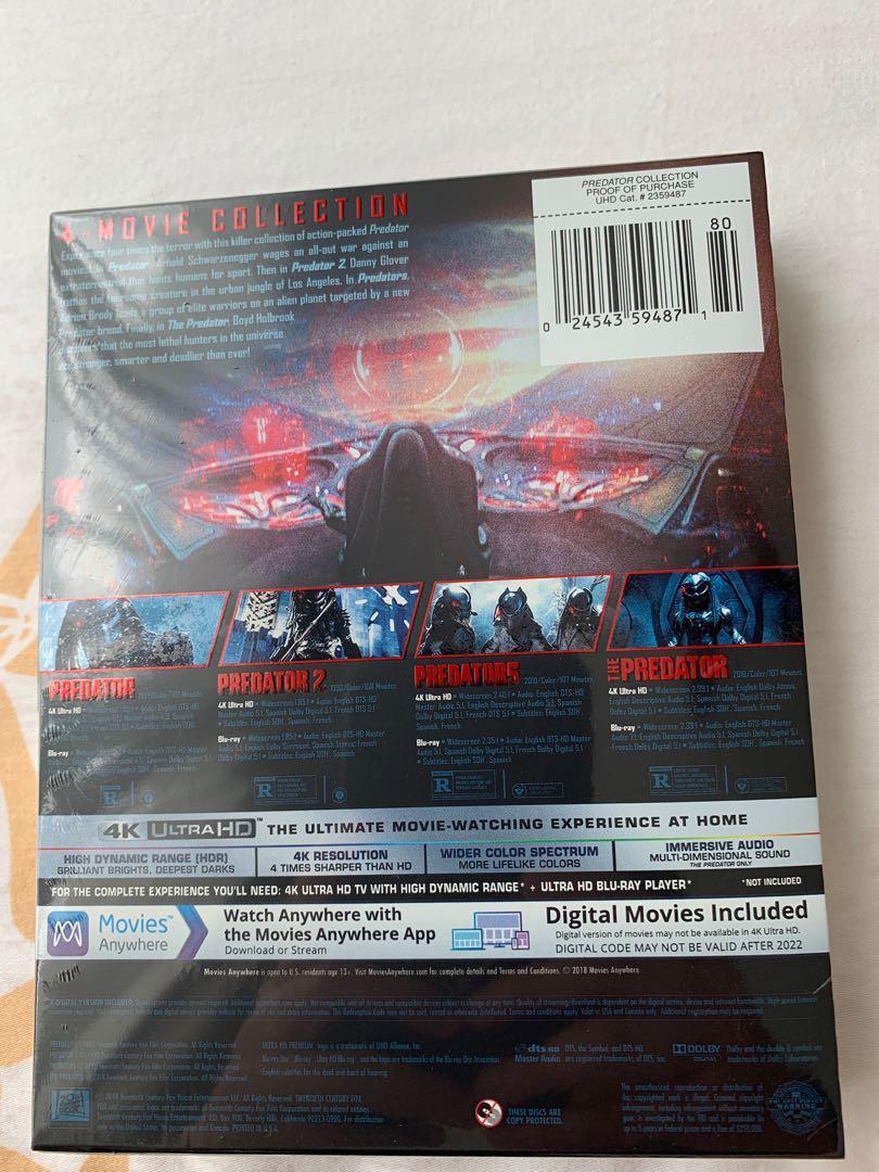 Predator 4-Movie Collection (4K Ultra HD) Brand New, TV & Home ...