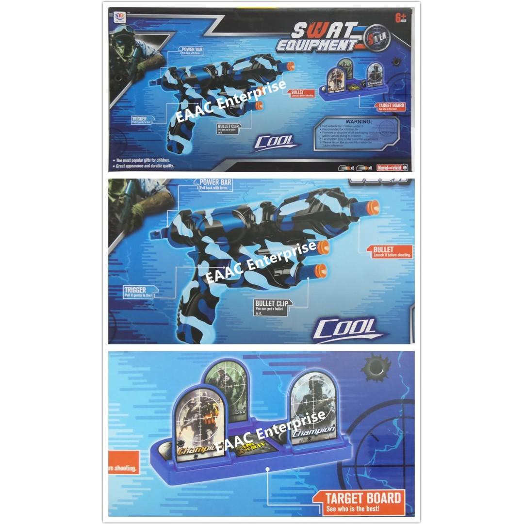 Swat Combat Gun Senapang Pistol with Soft Bullets Darts & Target Board ...