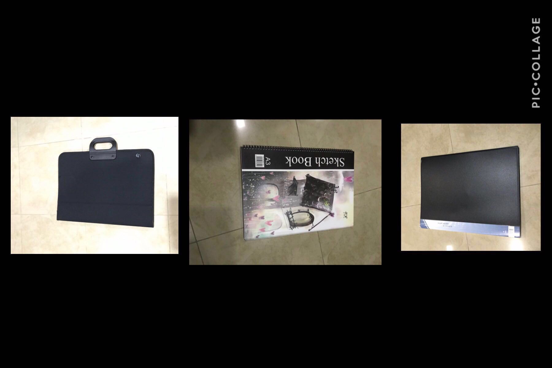 A3 Art bag, A3 clear pocket file, A3 sketch book, Hobbies & Toys ...