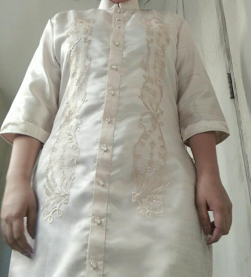 Barong Dress Filipiniana Button Down, Women's Fashion, Dresses & Sets ...
