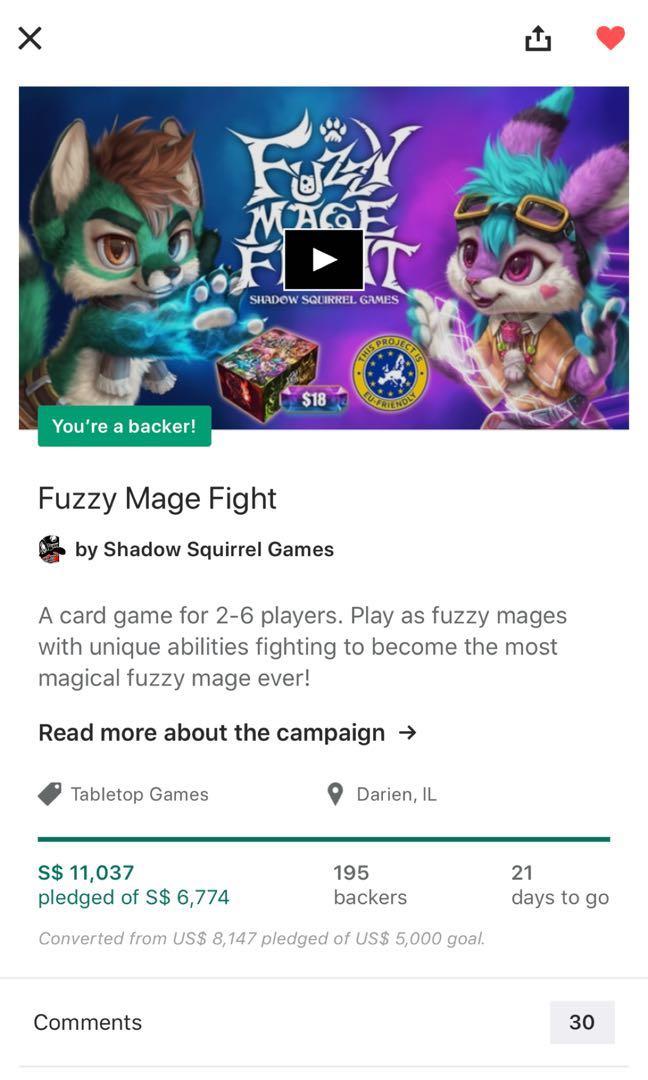 Fuzzy mage fight Kickstarter exclusive card game, Hobbies & Toys, Toys ...