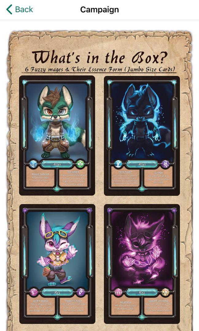 Fuzzy mage fight Kickstarter exclusive card game, Hobbies & Toys, Toys ...