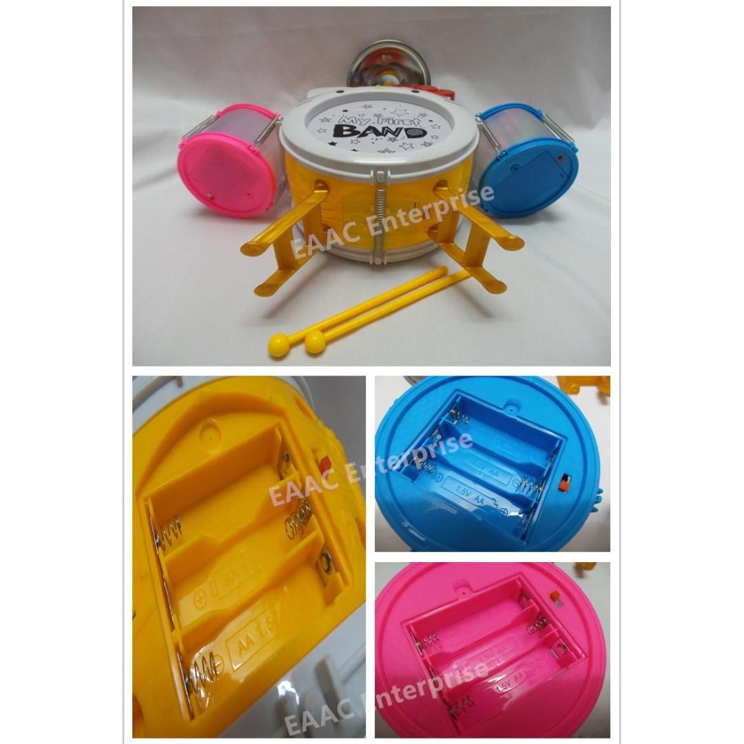 Hello Kitty Cartoon Mini Band Kids Drum Set Music with Colourful Light ...