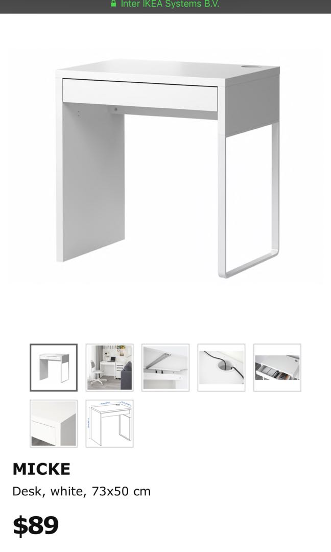 IKEA Micke Computer Desk, Furniture & Home Living, Furniture, Tables ...
