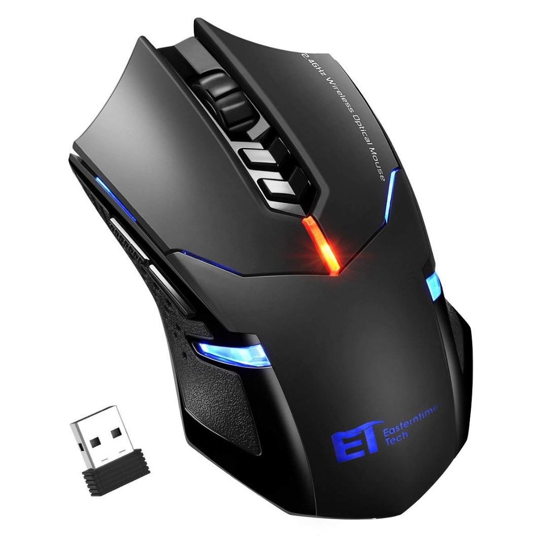 PICTEK Wireless Gaming Mouse, Silent Click, Side Buttons, 2.4G Cordless ...