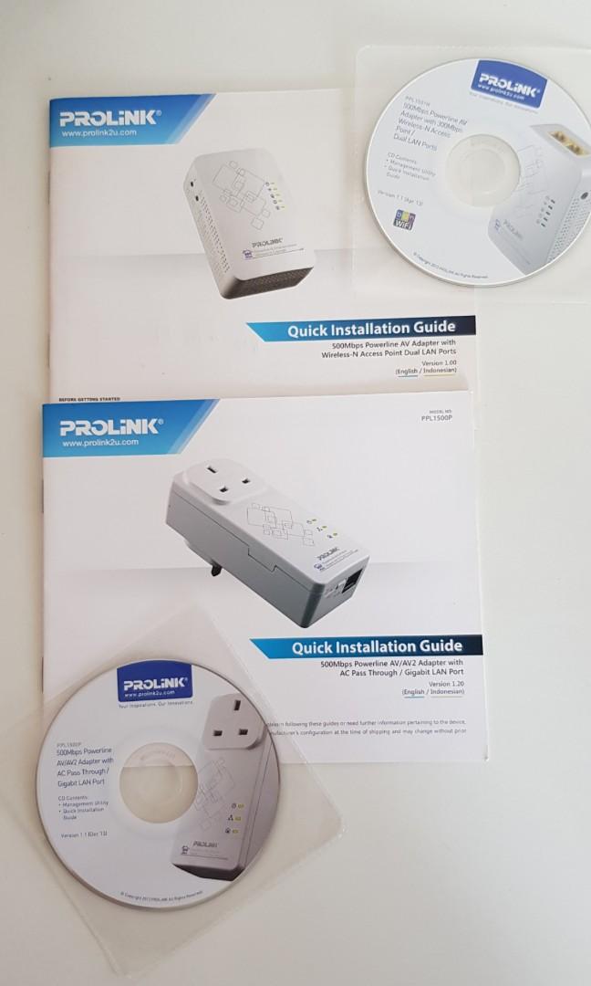 Prolink Powerline AV/AV2 Adaptor and Wireless-N Access Point, Computers ...