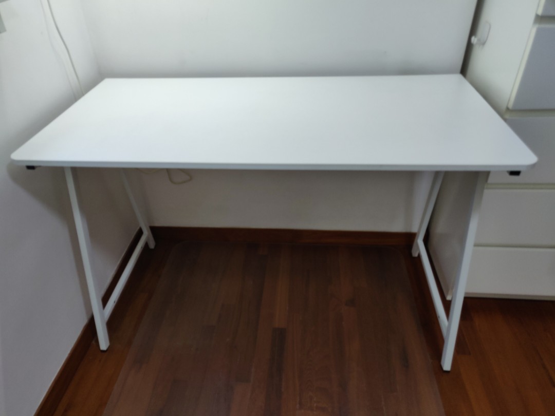 White Study Table, Furniture & Home Living, Furniture, Tables & Sets on ...