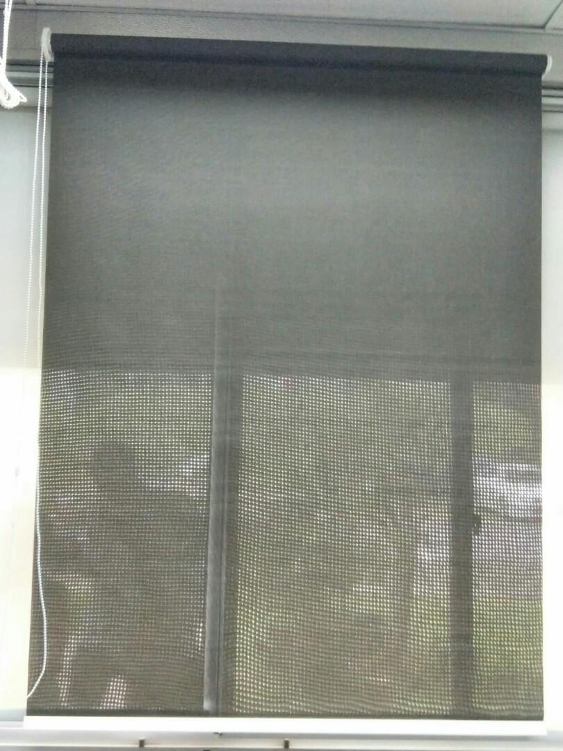 Black Sunscreen/Perforated Roller blind, Furniture & Home Living ...