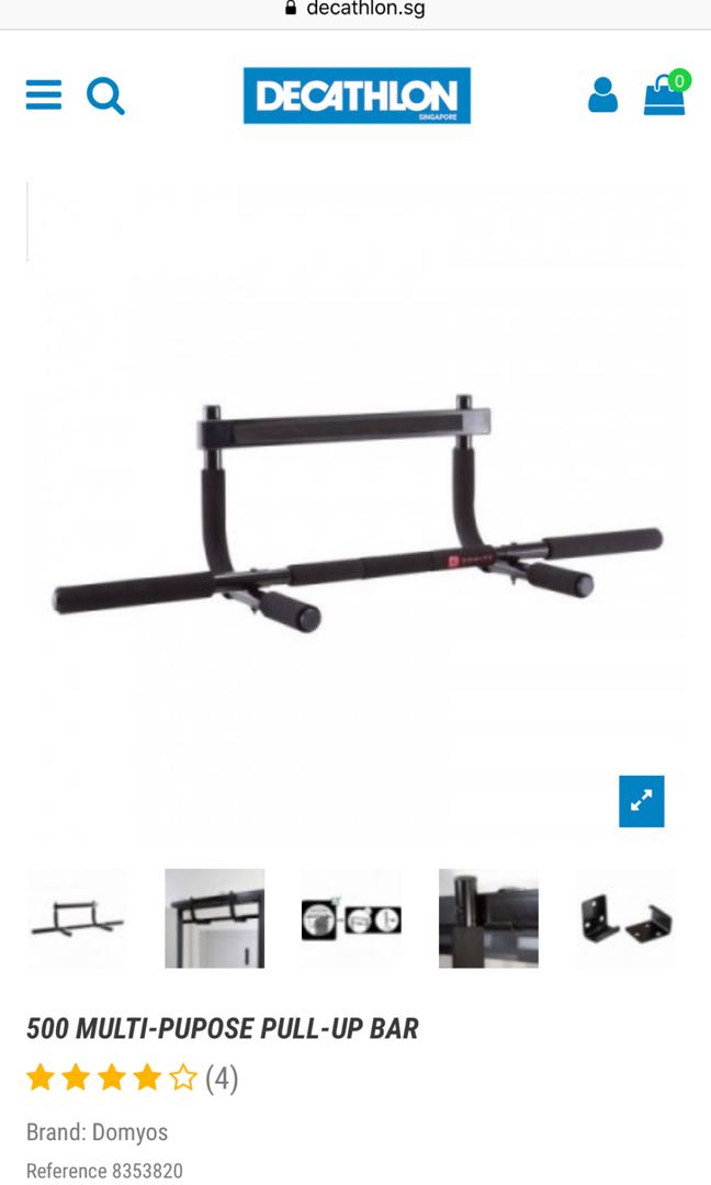 Decathlon Multi purpose pull up bar - no drill, Sports Equipment ...