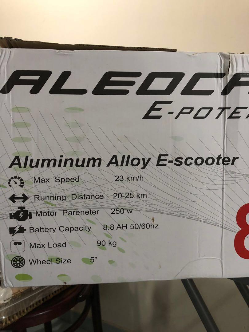 E-scooter (Aleoca E- Potenza ALS), Sports Equipment, Bicycles & Parts ...