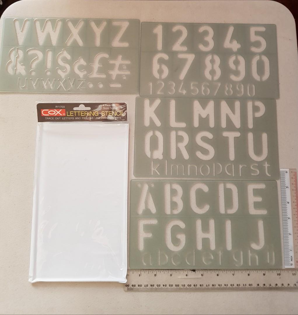 LETTERING STENCIL SET (P/1700), Hobbies & Toys, Stationary & Craft ...