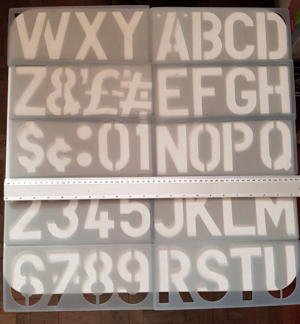 LETTERING STENCIL SET (P/1800), Hobbies & Toys, Stationary & Craft ...
