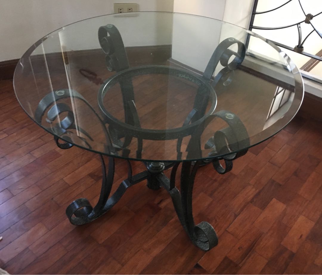 Round Glass Center Table, Furniture & Home Living, Furniture, Tables ...