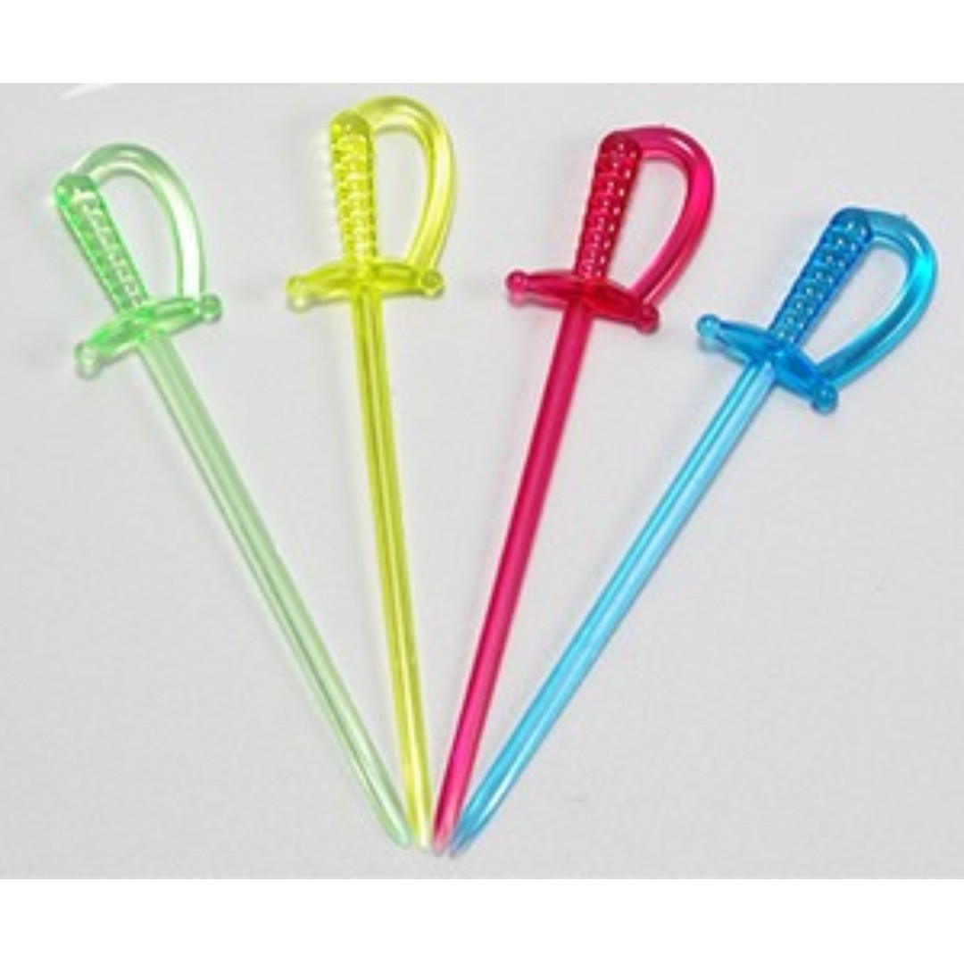 Medieval theme party - Translucent Sword Plastic Fruit Toothpicks ...
