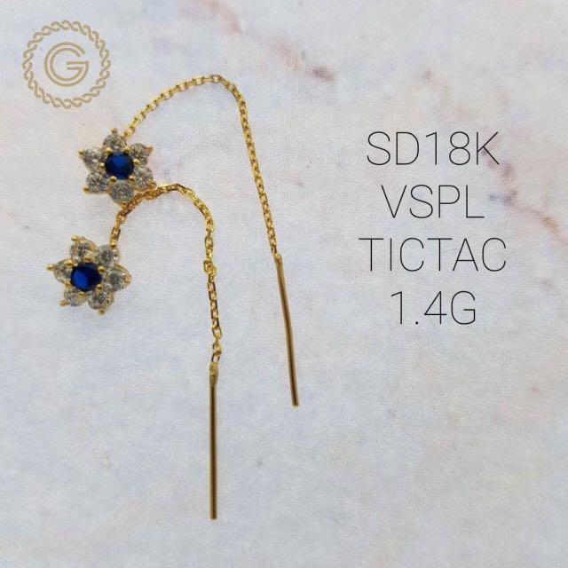 Tic Tac Earrings 18K Saudi Gold, Women's Fashion, Jewelry & Organizers ...