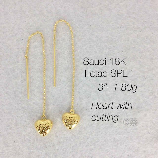Tic Tac Earrings 18K Saudi Gold, Women's Fashion, Jewelry & Organizers ...