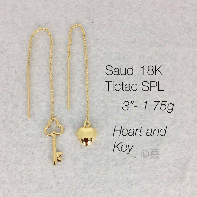 Tic Tac Earrings 18K Saudi Gold, Women's Fashion, Jewelry & Organizers ...