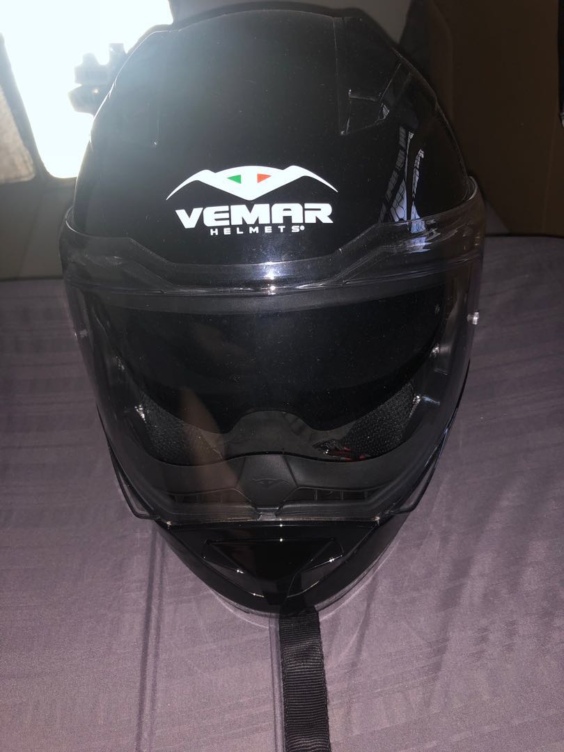 Vemar modular helmet gloss black, Motorcycles, Motorcycle Apparel on ...