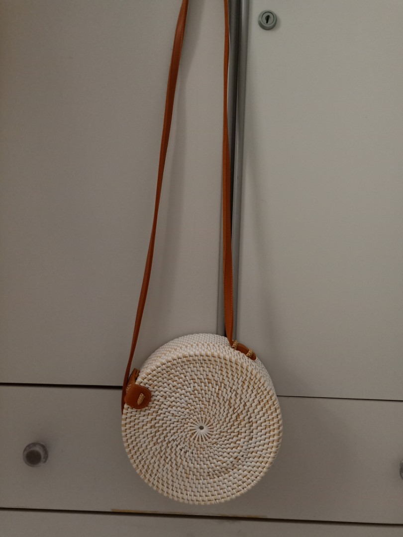 White Rattan Bag, Women's Fashion, Bags & Wallets, Cross-body Bags on ...