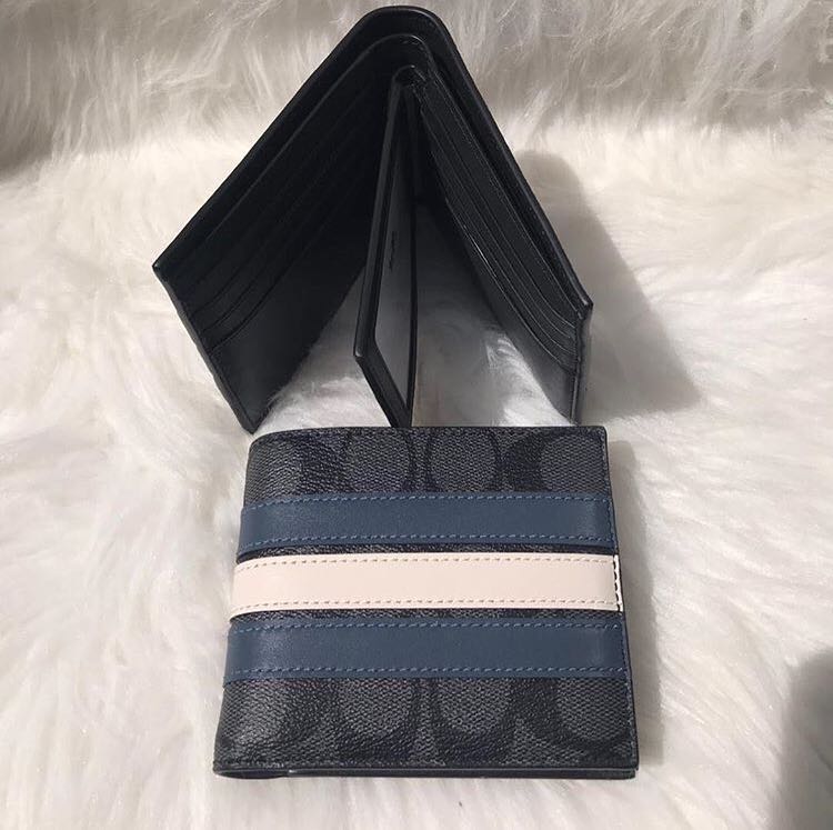 Coach Compact ID Wallet 3 in 1 Sig Varsity Midnight/ Denim/Chalk # ...