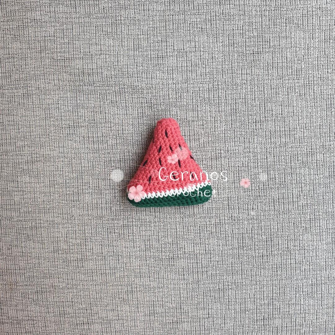 Crochet watermelon slice plush toy, Hobbies & Toys, Toys & Games on ...