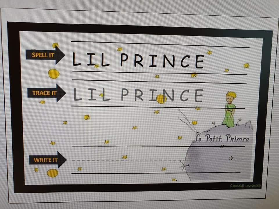 Customised Tracing/Writing/Doodling Activity Sheet ~ Little Prince ...