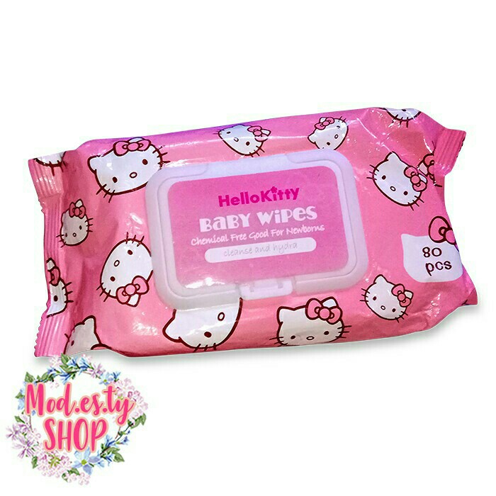 Hello Kitty Wipes (80pcs), Babies & Kids, Bathing & Changing, Diapers ...