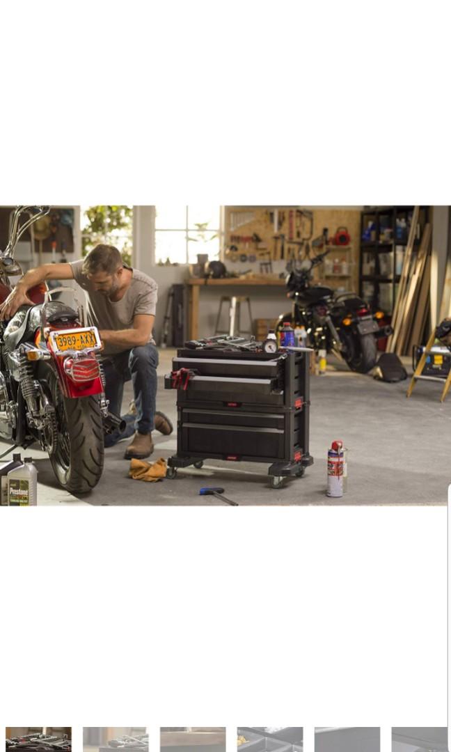 Keter 5 Drawer Modular Garage & Tool Box Storage Unit Chest Sliding ...